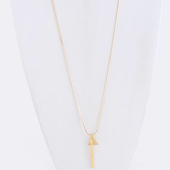 Jewelry | Gold Triangle Cutout Bar Pendant Necklace | Poshmark